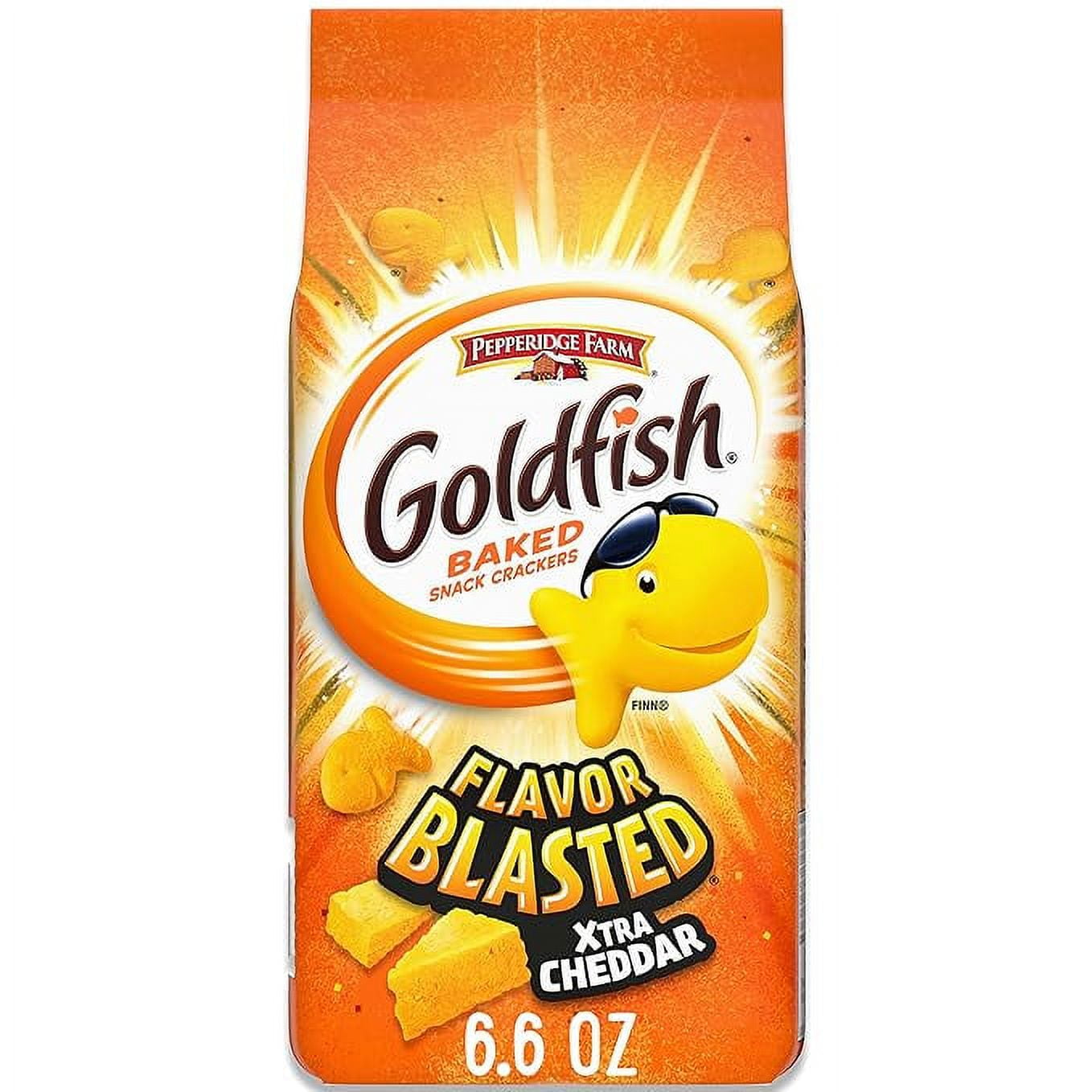Goldfish Flavor Blasted Xtra Cheddar Cheese Crackers, Baked Snack ...