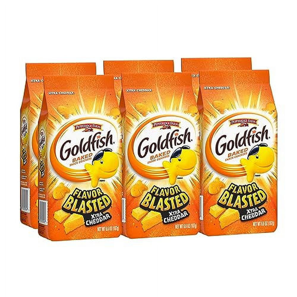 Goldfish Flavor Blasted Xtra Cheddar Cheese Crackers, Baked Snack ...