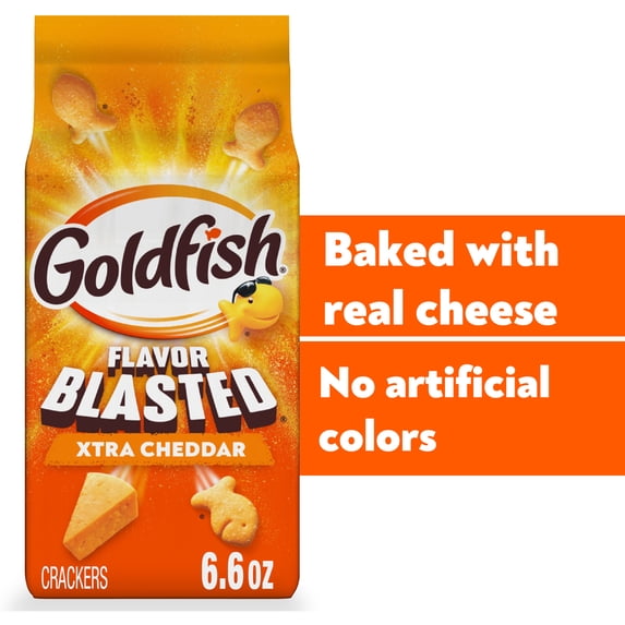 Goldfish Flavor Blasted Xtra Cheddar Cheese Crackers 6.6 oz Baked Snack ...