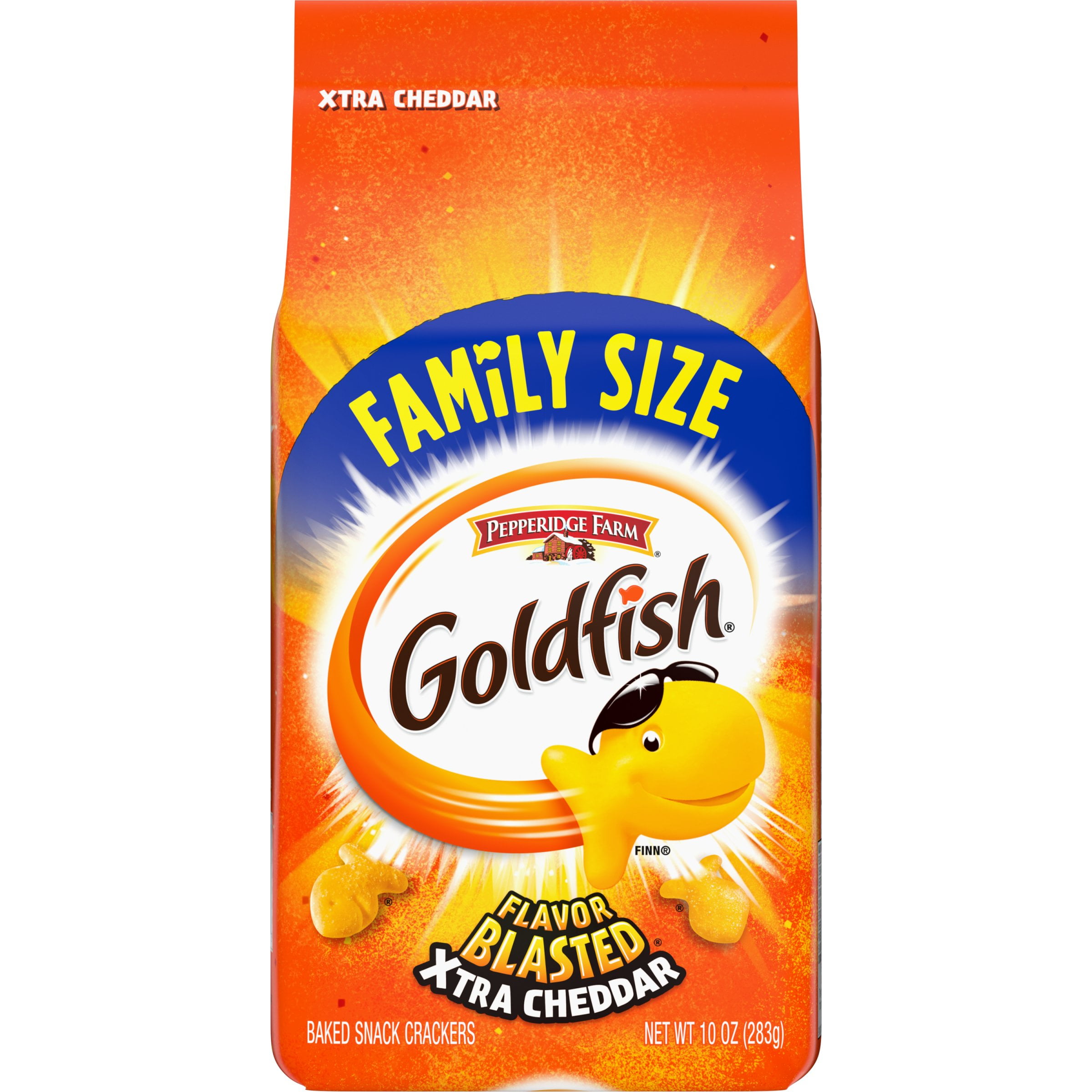 Goldfish Flavor Blasted Xtra Cheddar Crackers - Family Size - 10 oz ...