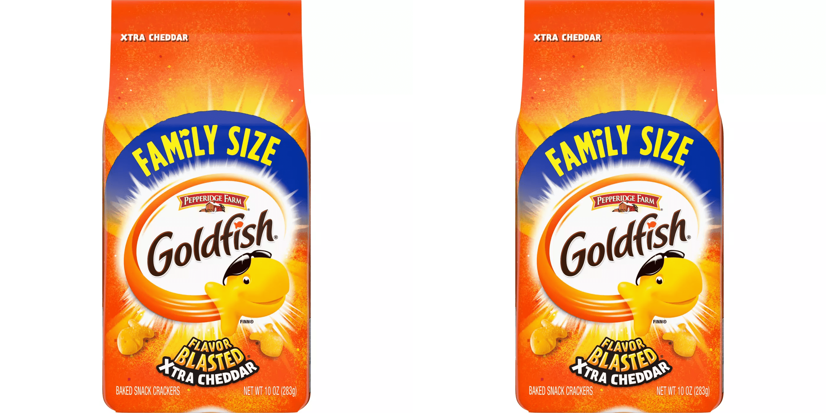 Goldfish Flavor Blasted Xtra Cheddar Crackers Family Size 10oz Pack of ...