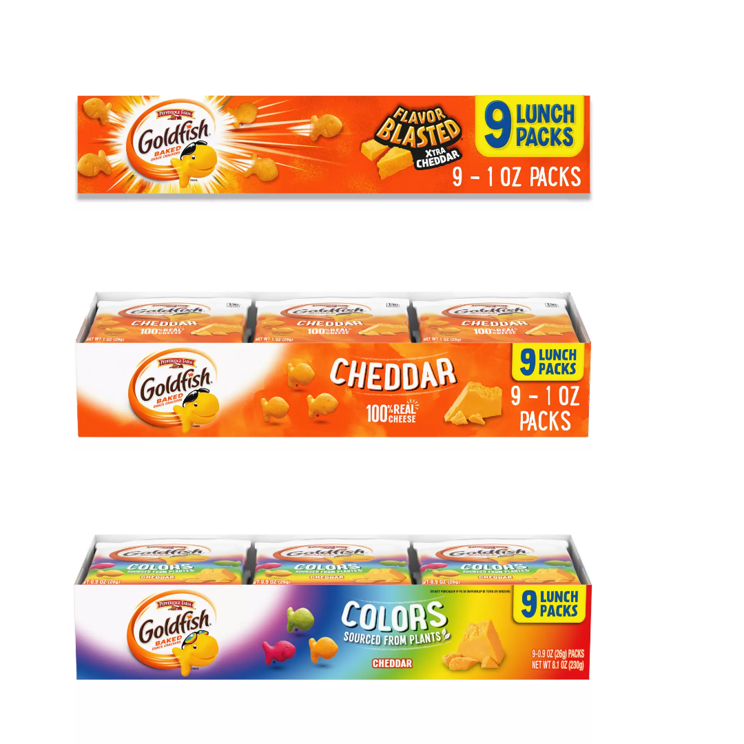Goldfish Flavor Blasted Xtra Cheddar Crackers Lunch Packs - Goldfish ...
