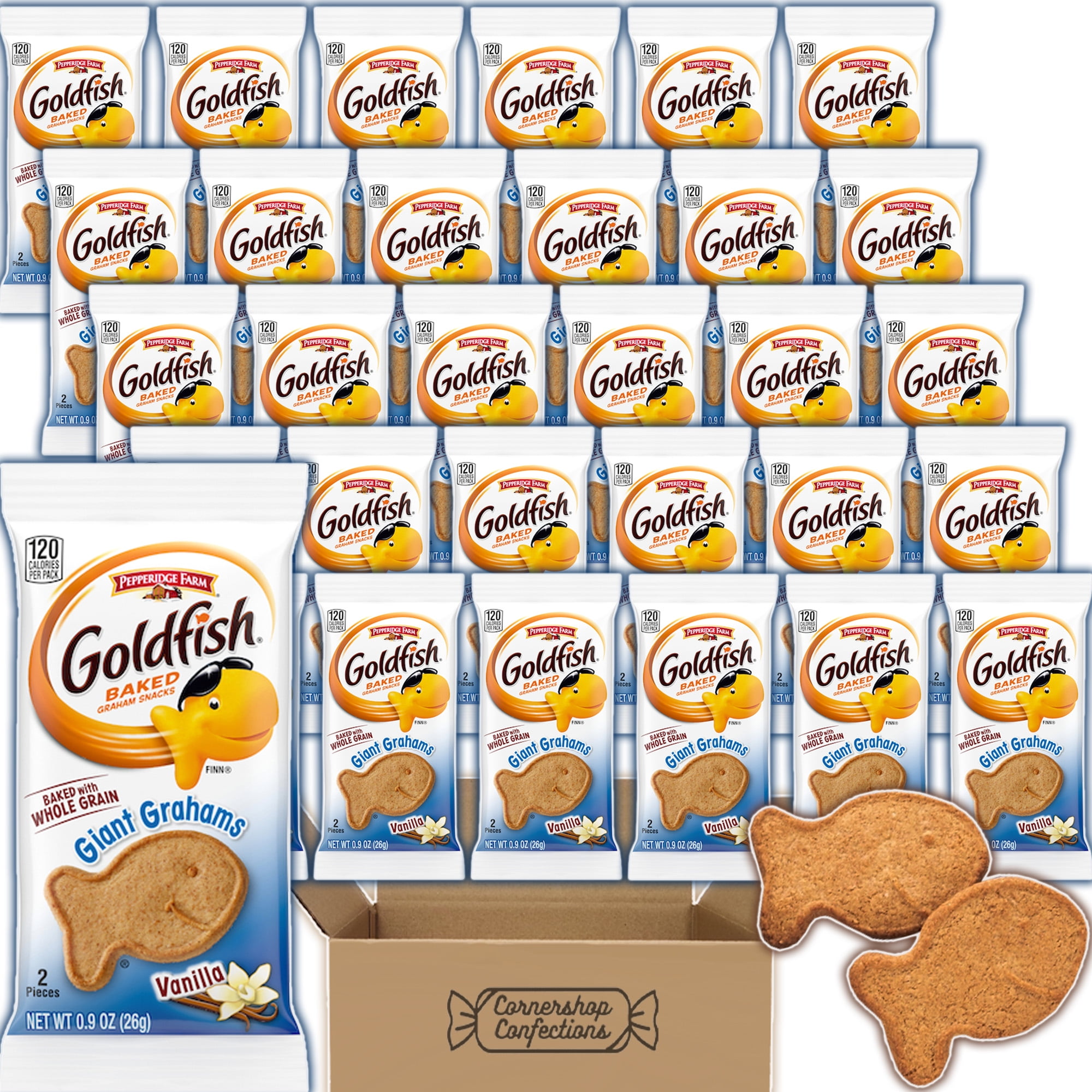Goldfish Giant Grahams Vanilla Flavor 60 Cracker Bulk Pack - 30 ...
