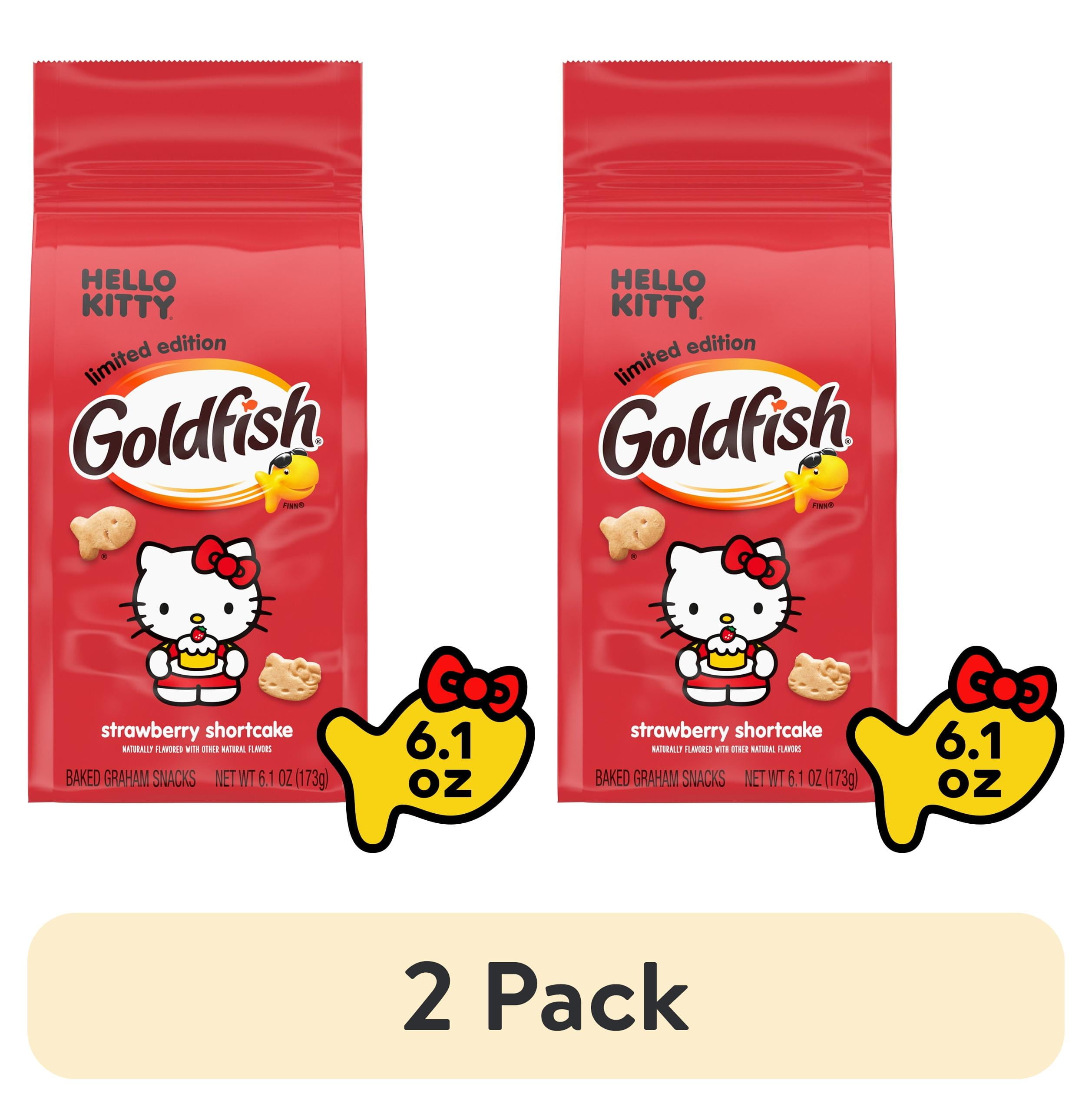 (2 pack) Goldfish Hello Kitty Strawberry Shortcake Flavored Grahams, Limited Edition, 6.1 oz Bag ...