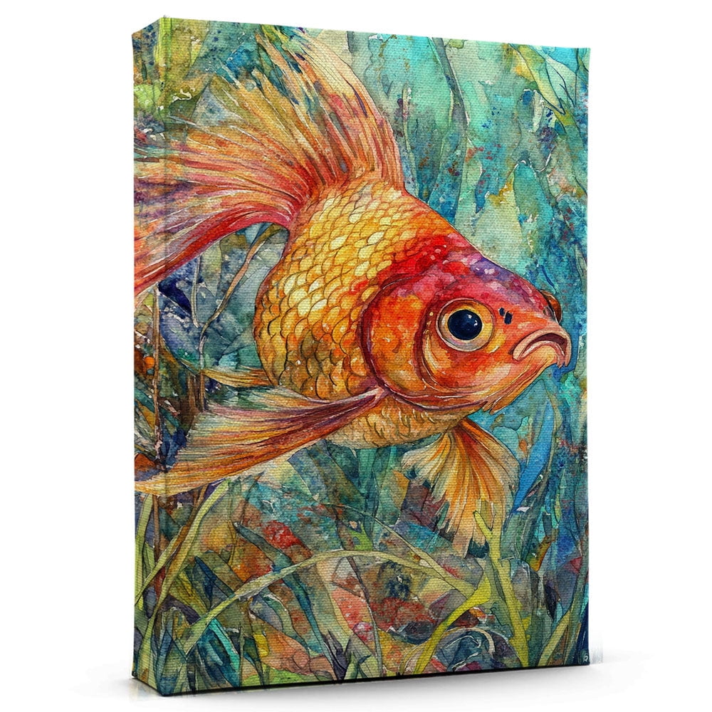Goldfish Lionhead Canvas Wall Art Animal Decor, Goldfish Lionhead ...