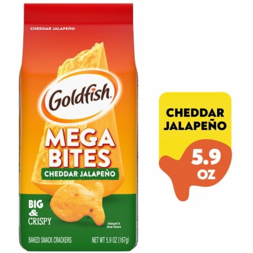 Goldfish Mega Bites Cheddar Jalapeno Cheese Crackers 5.9 oz Packaging ...