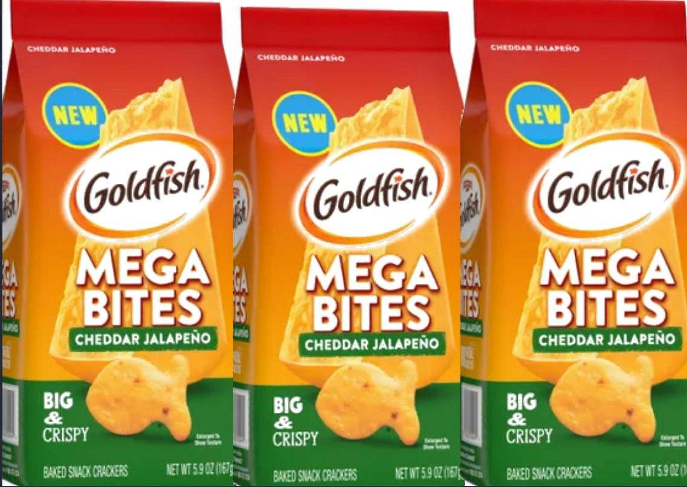 Goldfish Mega Bites- Cheddar Jalapeno CrackeZB- 5.9oz pack of 3 ...