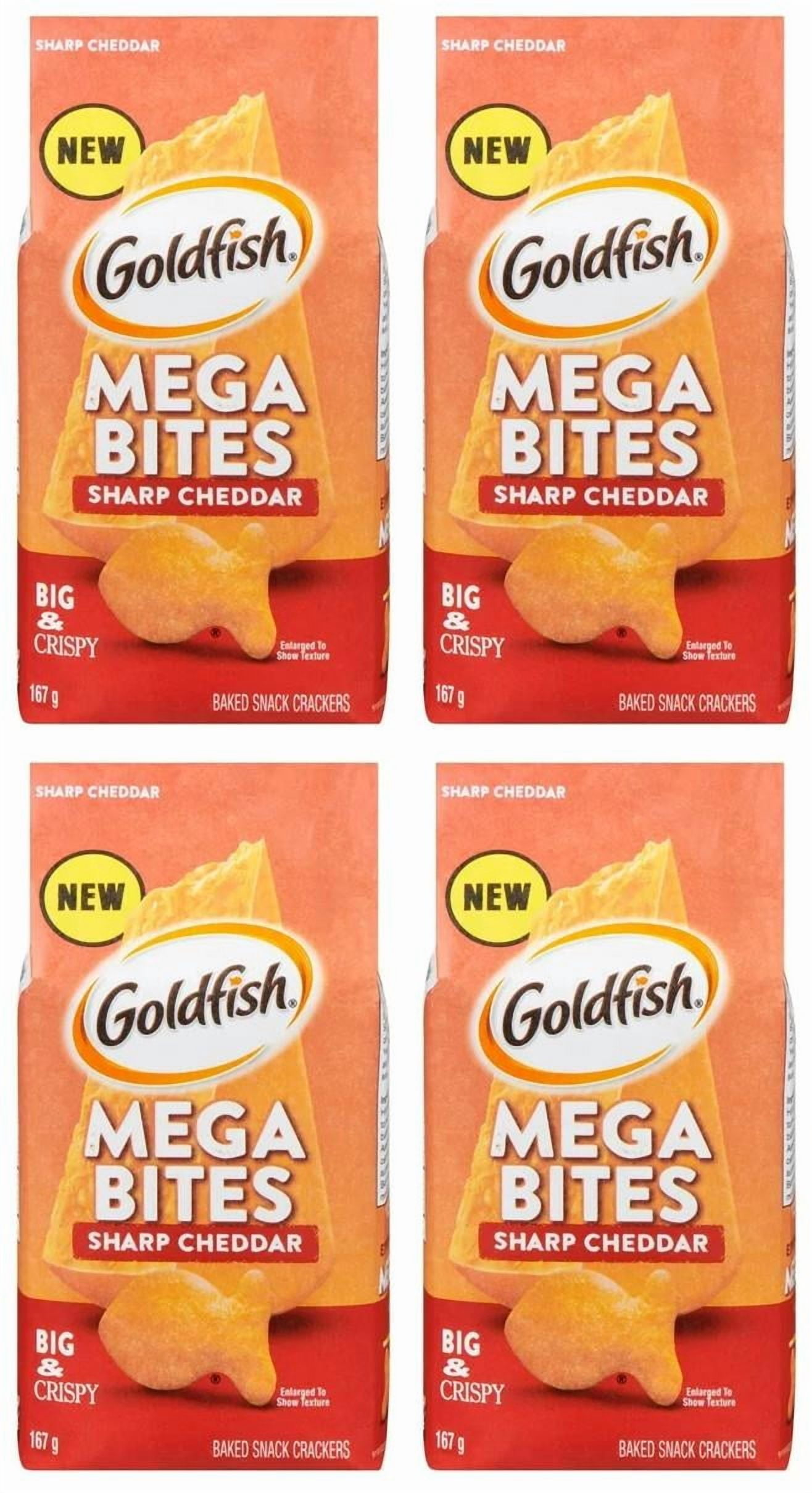 Goldfish Mega Bites Sharp Cheddar Crackers, 167g (4 Pack) - Walmart.com