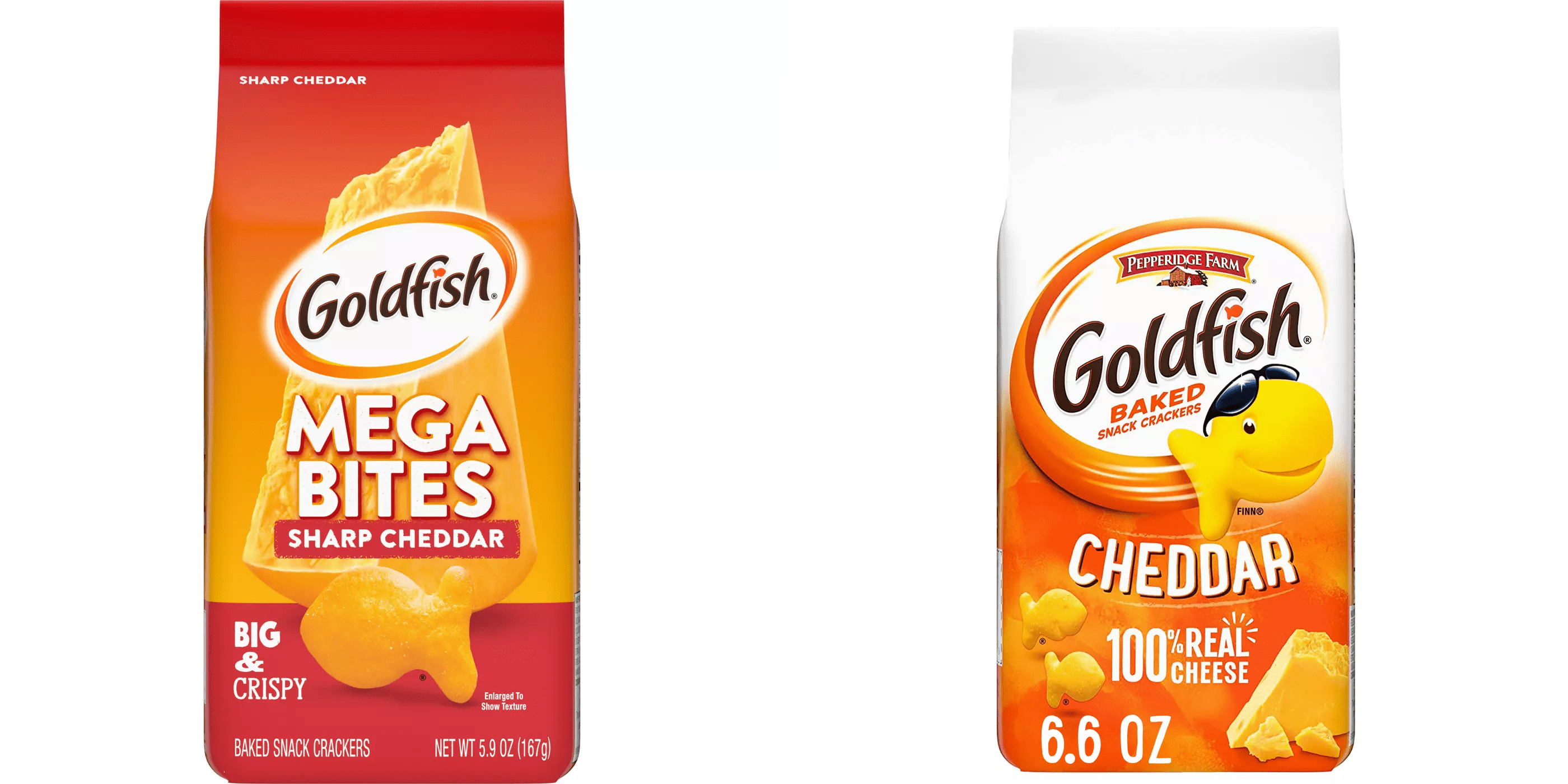 Goldfish Mega Bites Sharp Cheddar Crackers, 5.9 oz - Goldfish Cheddar ...