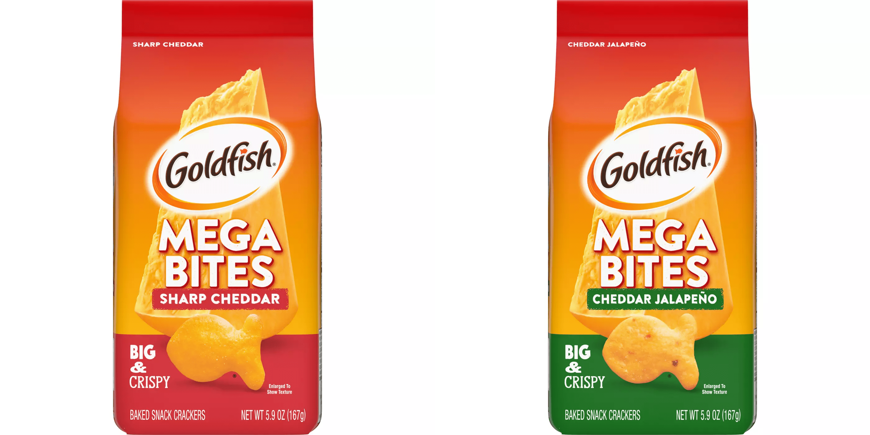 Goldfish Mega Bites Sharp Cheddar Crackers, 5.9 oz - Goldfish Mega ...