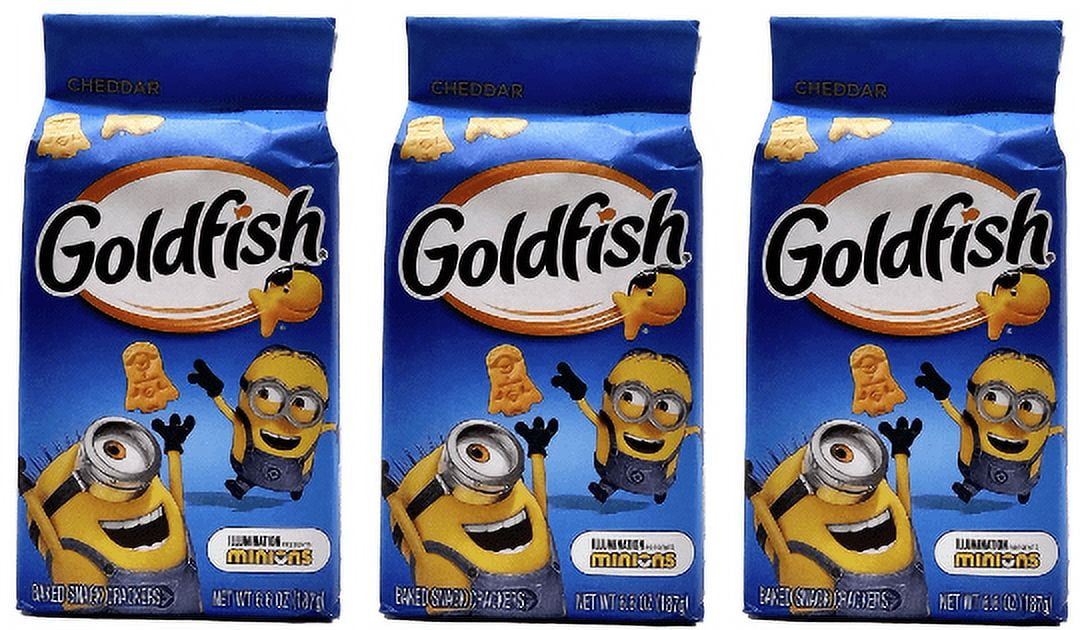 Goldfish Minions Baked Cheddar Snack Crackers 6.6oz Bag, Pack of 3 ...