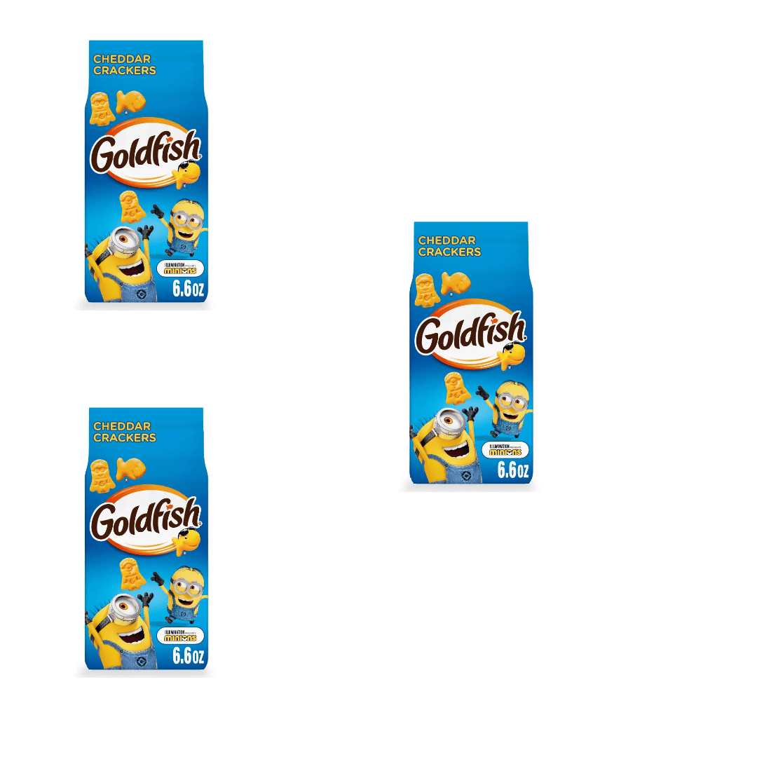 Goldfish Minions Shaped Cheddar Crackers Bag 6.6oz Pack of 3 - Fun Kids ...