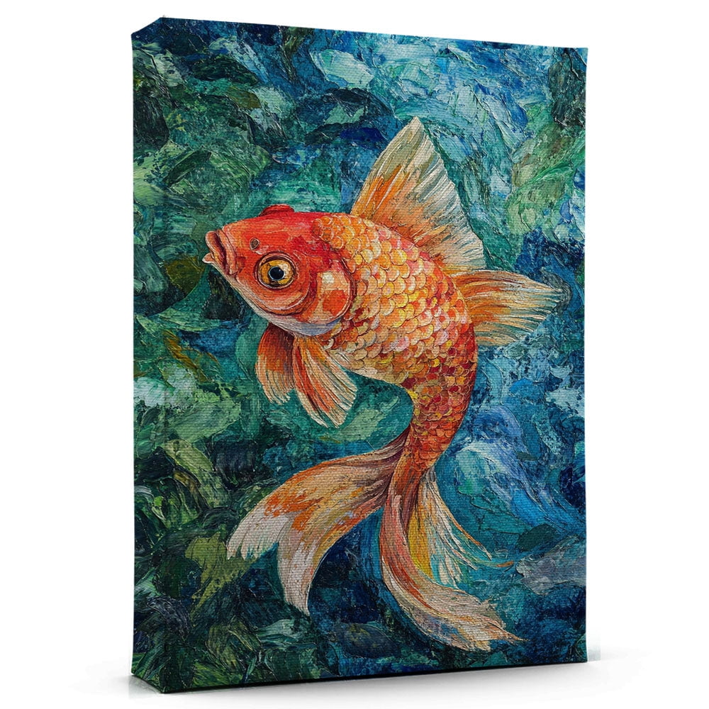 Goldfish Oranda Canvas Wall Art Decor, Colorful Goldfish Oranda Art ...