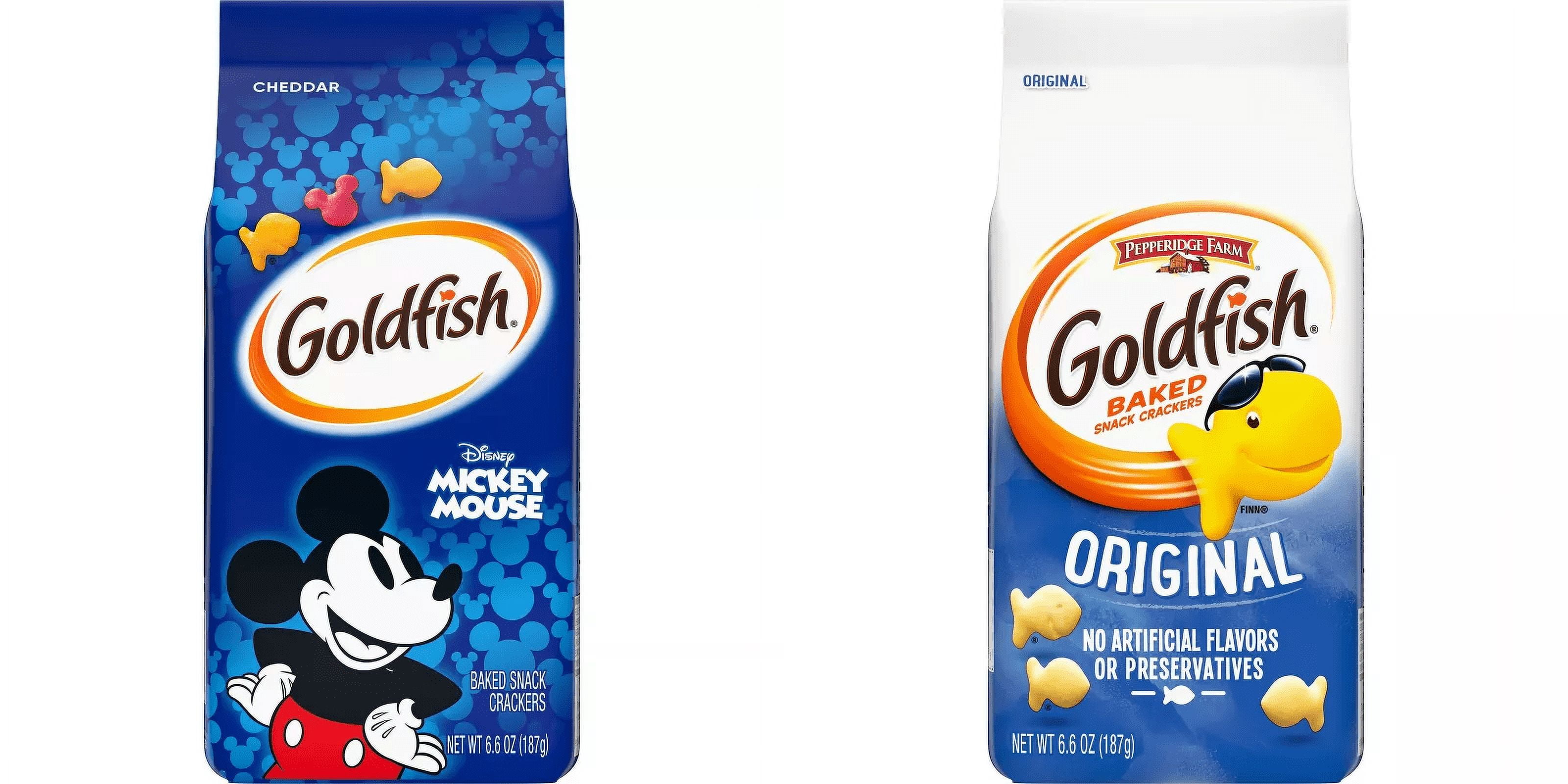 Goldfish Disney Mickey Mouse Cheddar Crackers Snack Crackers Bag - 6 ...