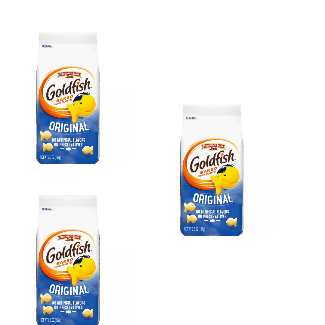 Goldfish Original Crackers Snack Crackers Bag 6.6oz Pack of 3 - Classic ...