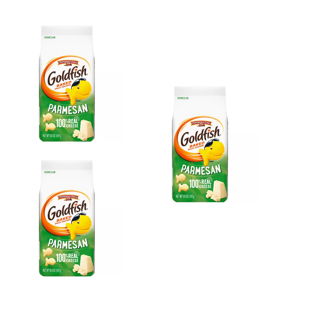 Goldfish Parmesan Crackers Snack Crackers Bag - 6.6oz pack of 3 ...