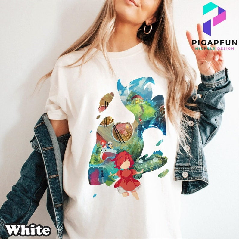 Goldfish Ponyo Shirt, Ghibli Cartoon Shirt, Hayao Miyazaki Shirt, Anime ...