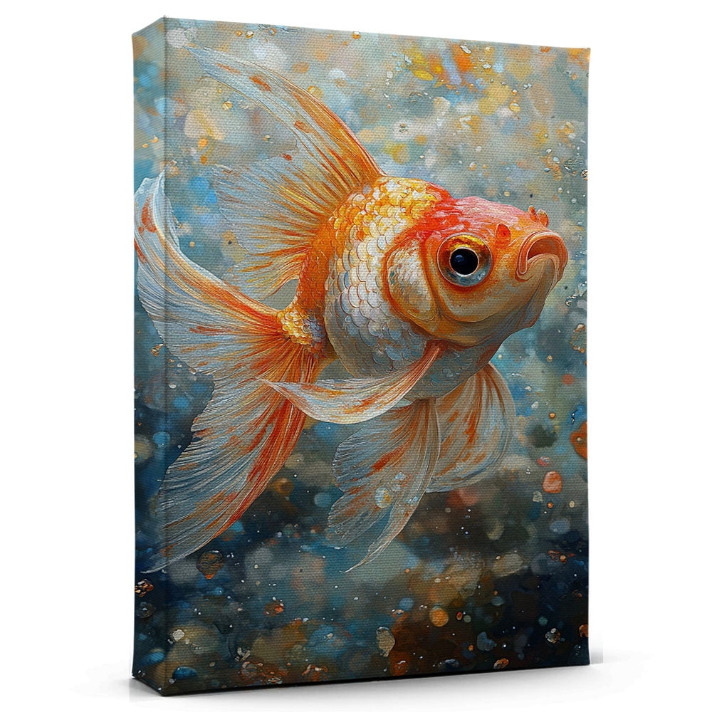 Goldfish Red Cap Oranda Canvas Painting Animal Artwork,Colorful ...