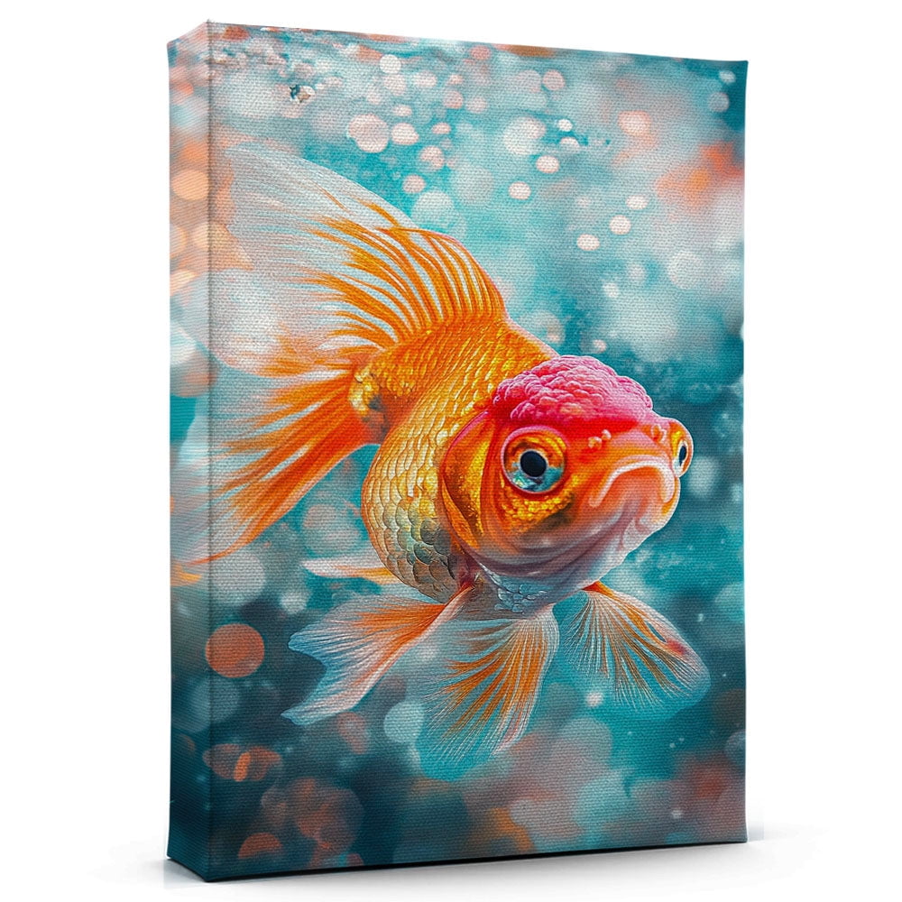 Goldfish Red Cap Oranda Pictures Wall Decor - Colorful Goldfish Red Cap ...