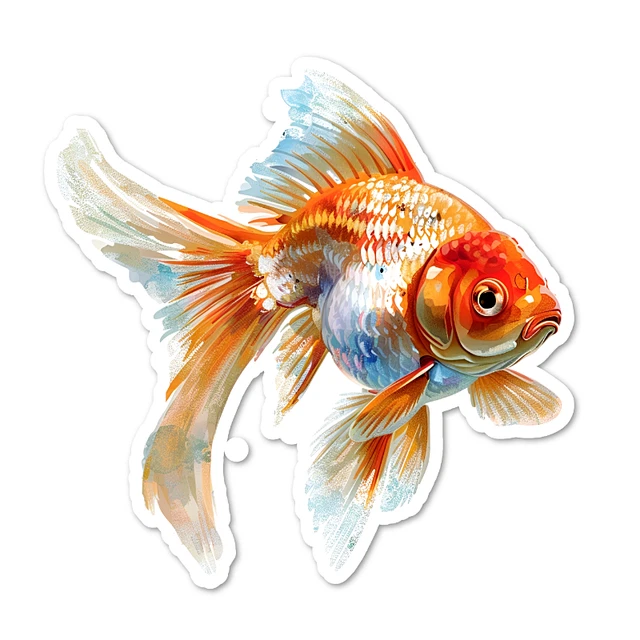 Goldfish, Sealife, Sticker, Water Resistant, Indoor Use,Phone Decal ...