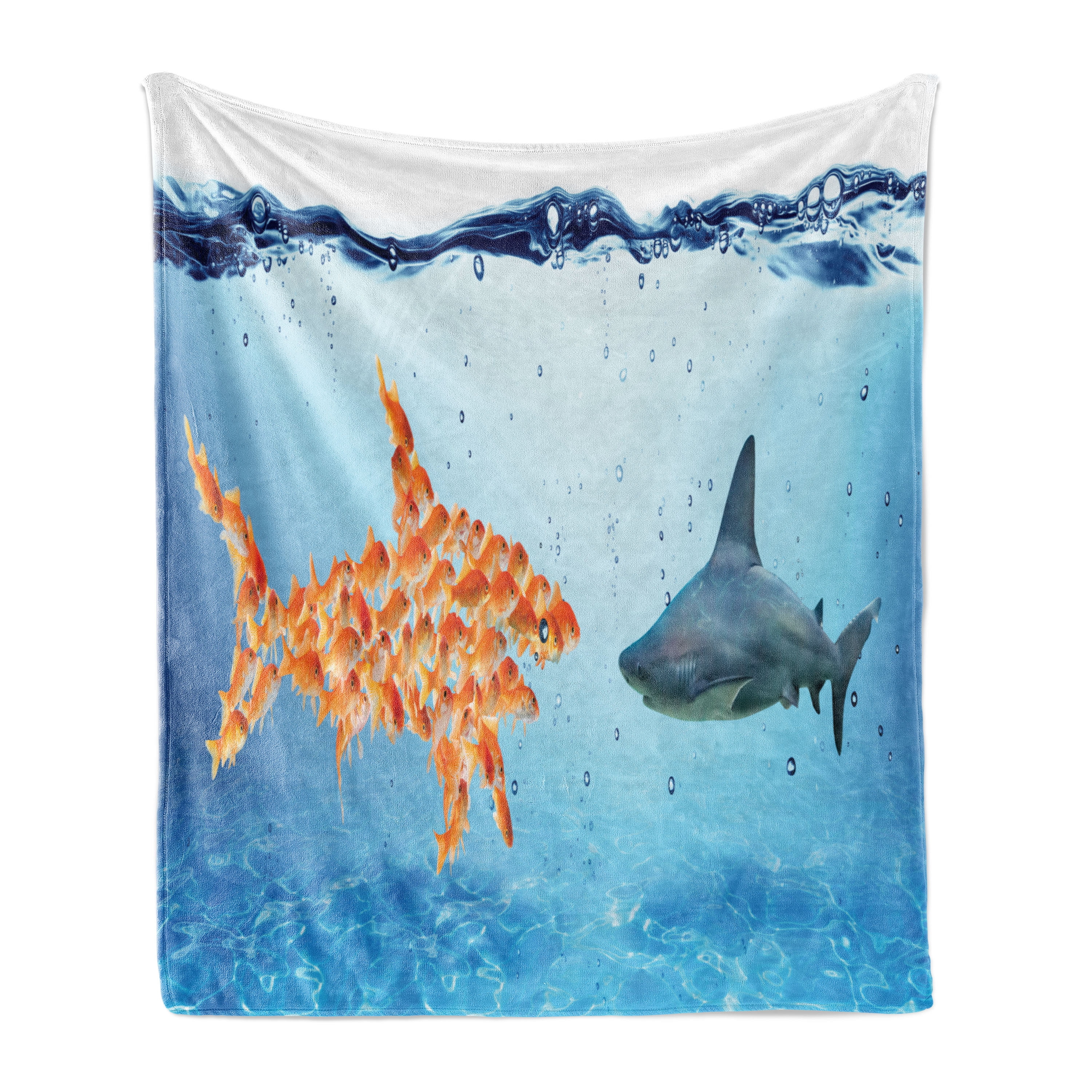 Goldfish Soft Flannel Fleece Throw Blanket, Goldfishes Teaming up ...