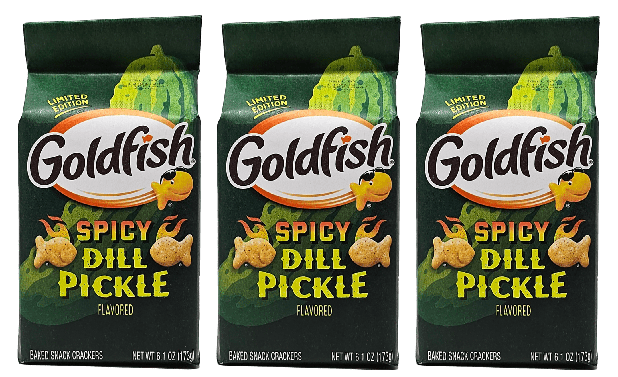 Goldfish Spicy Dill Pickle Baked Snack Crackers 6.1oz Bag, Pack of 3 ...