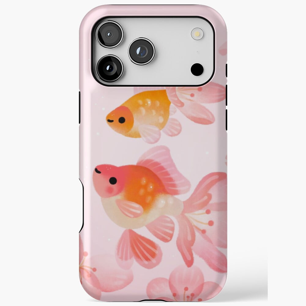 Goldfish Swimming In Cherry Blossom iPhone Case 17 to 11 Pro Max ...