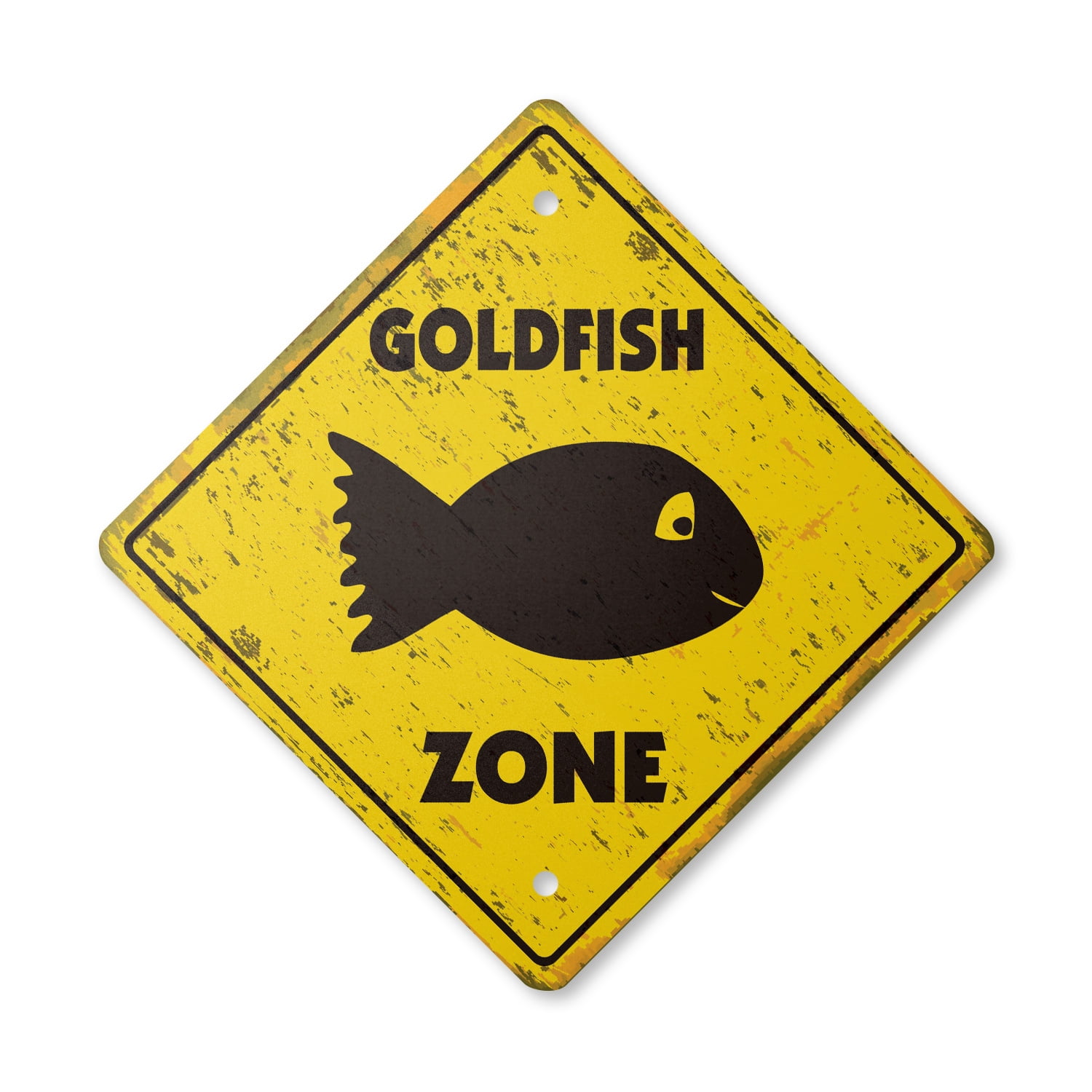 Goldfish Vintage Crossing Sign Zone Xing | Indoor/Outdoor Plastic | 14 ...