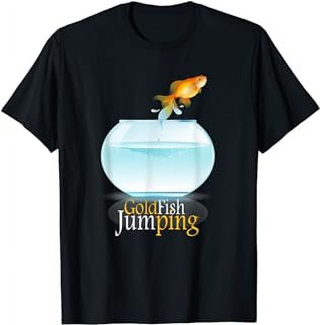 Goldfish jumping out of fish bowl tee shirt aquarium - Walmart.com