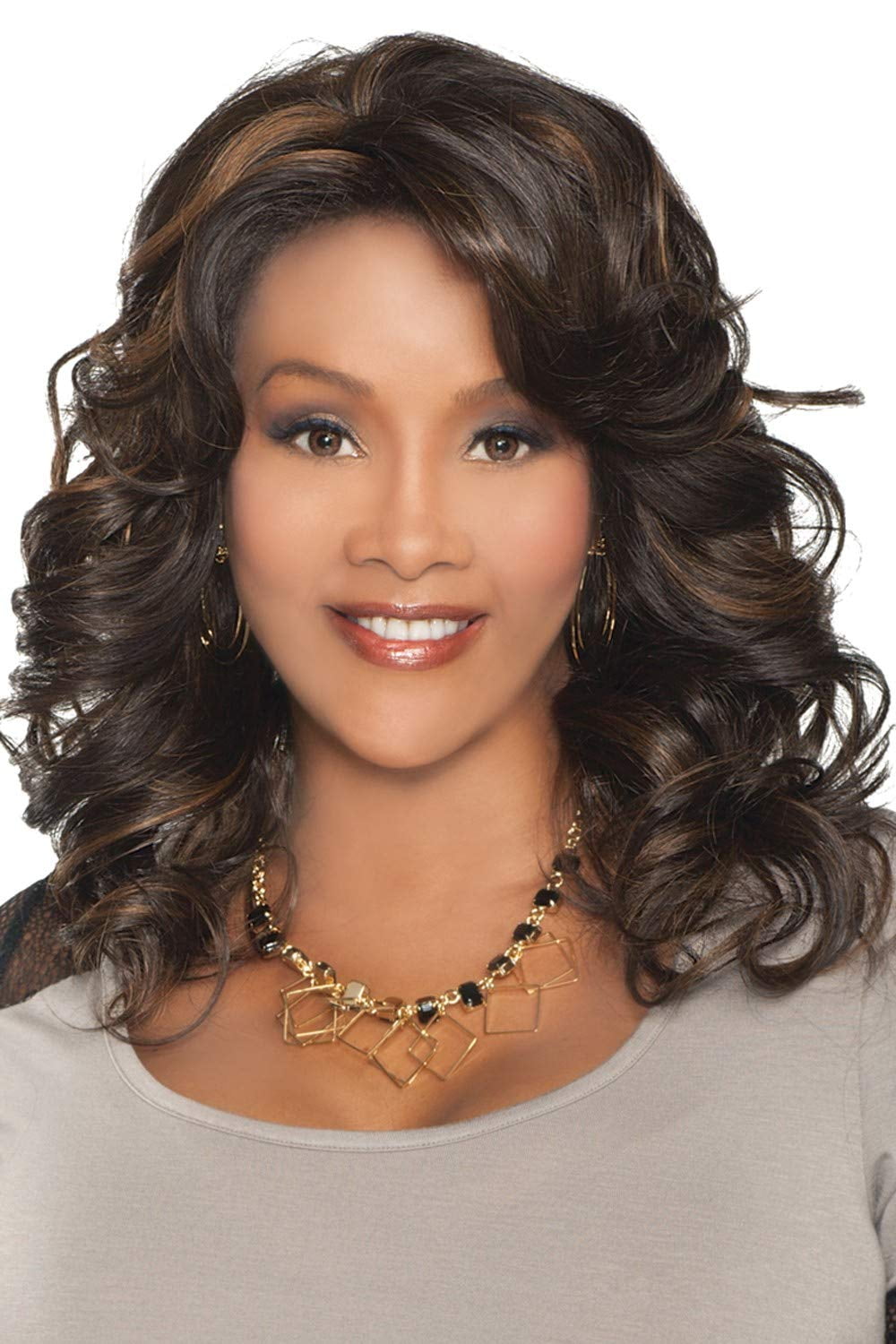 Goldie-V Wig Color M1PB - Vivica Fox Wigs 18" Long Body Layered Wavy ...