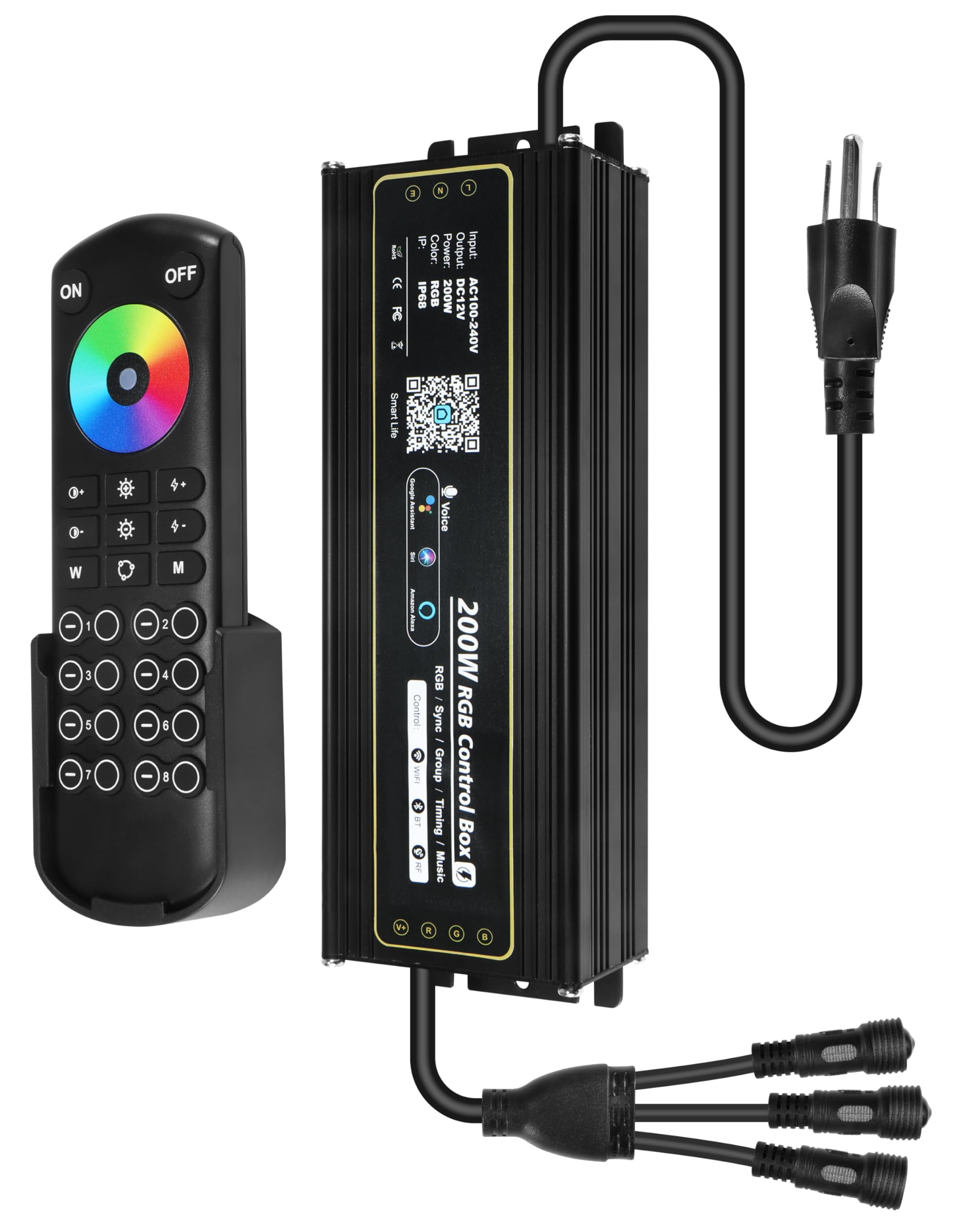 Goldlife C2 200W RGB Control Transformer Box, AC100-240V Low Voltage ...