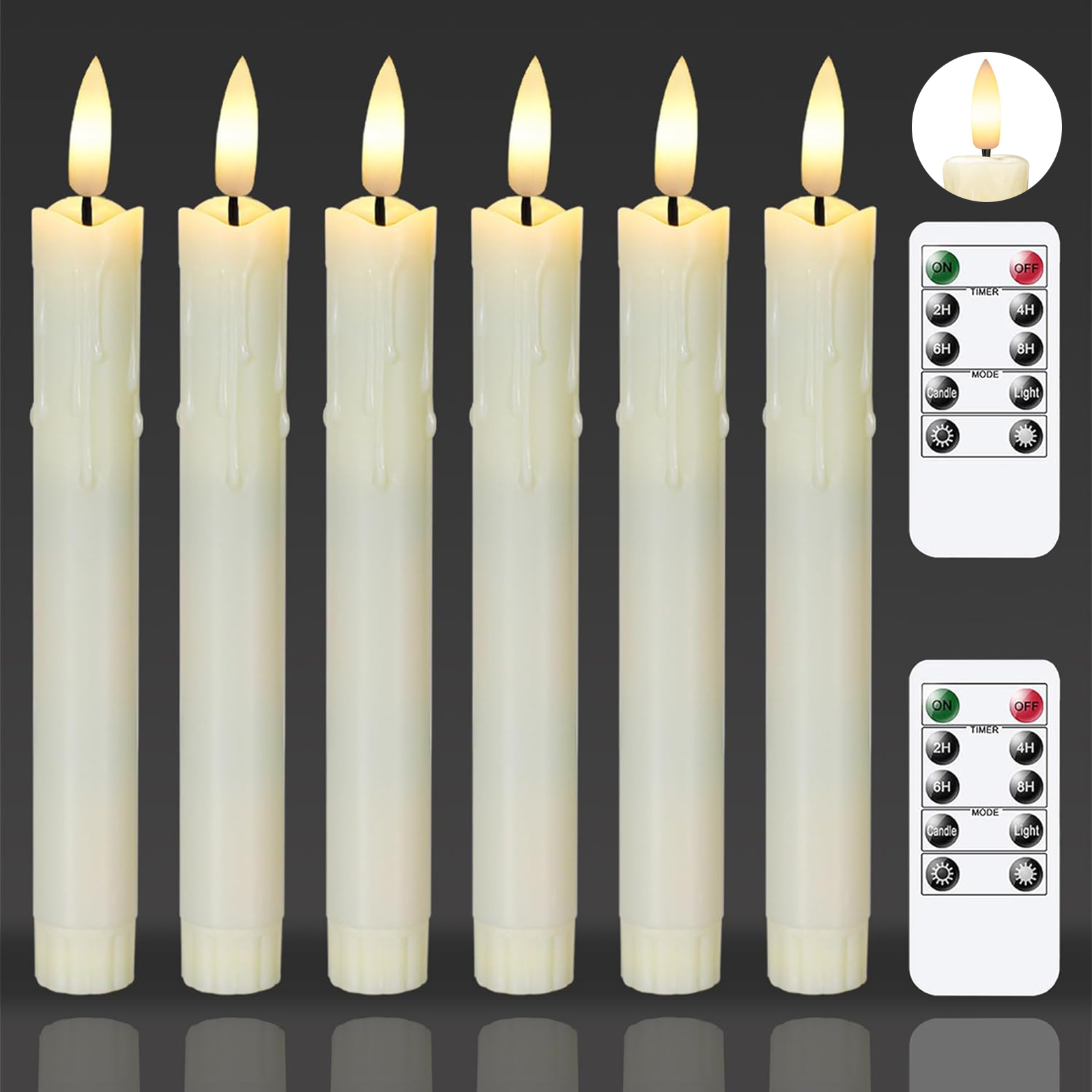 612 Vermont Cordless LED Battery Operated Window Candles with Timer ...