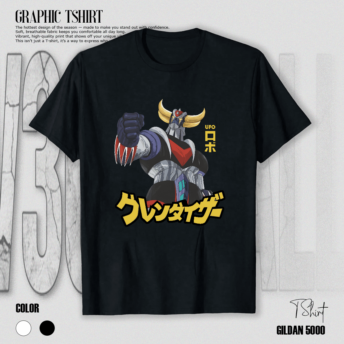 Goldrake Grendizer 1970s Japanese Mecha Animation Tribute Graphic ...