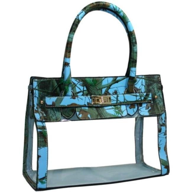 Goldrush C-010A-BLU-CAM Womens Transparent See Through Tote Purse ...