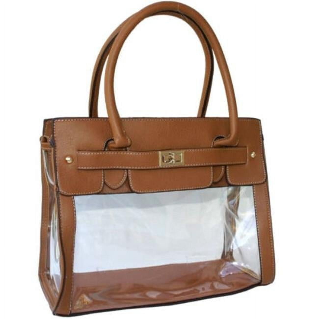 Goldrush C-010A-TAN Womens Transparent See Through Tote Purse Handbag ...