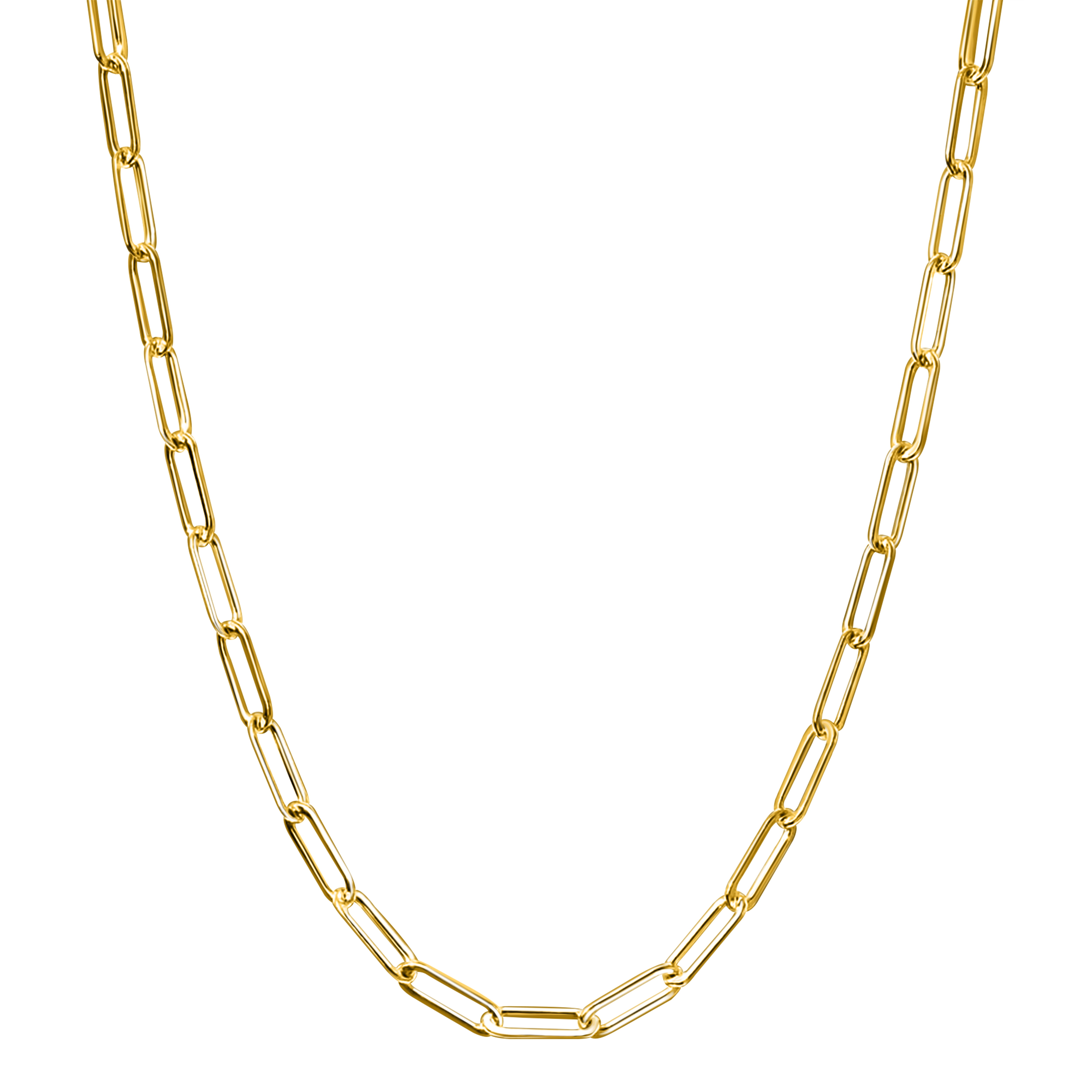 Golds Real Genuine Solid 1/20 14K Yellow Gold Paperclip Chain Necklace ...