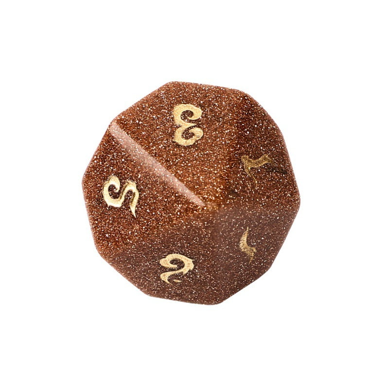 Goldstone Dice Set Hand-Carved Gemstone Dice D4 D6 D8 D10 D12 D20 ...