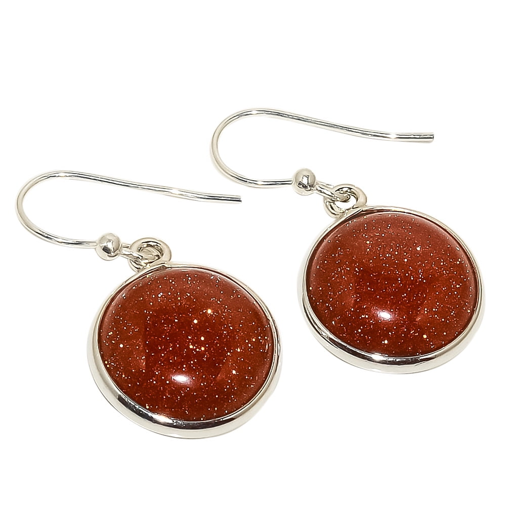Goldstone Solid 925 Sterling Silver Earring Jewelry 1.18" SE25254 - Walmart.com