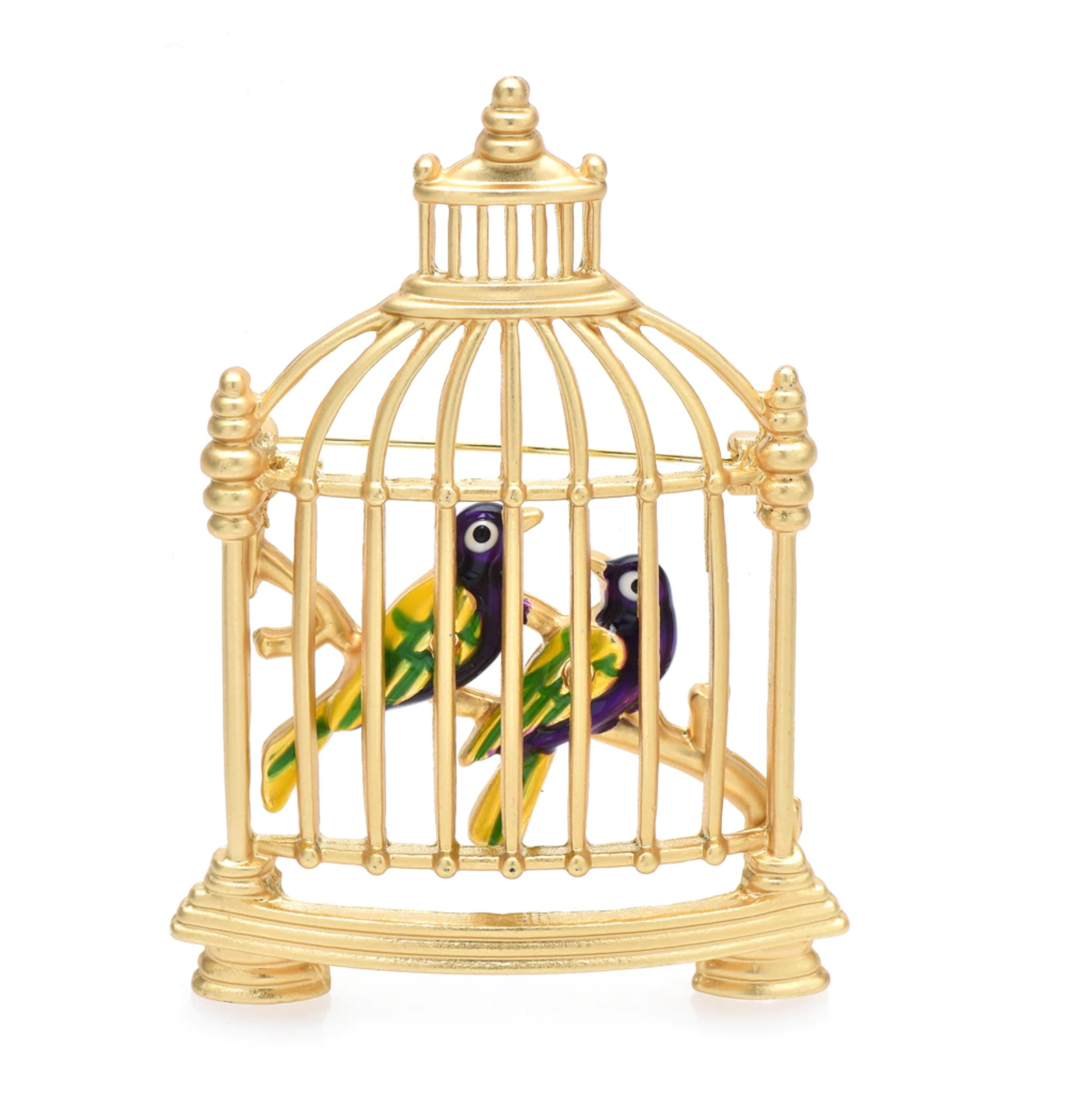 Goldtone Birds In A Cage Brooch - Walmart.com
