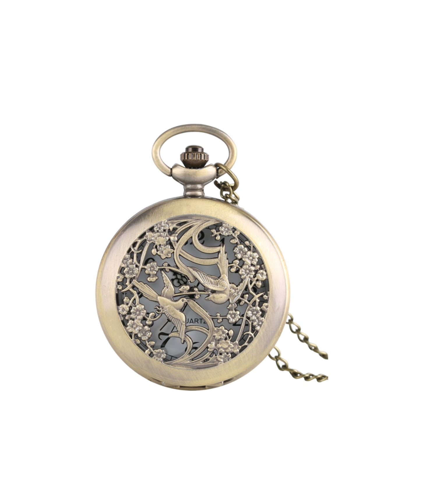 Goldtone Hummingbird Floral Pocket Watch - Walmart.com