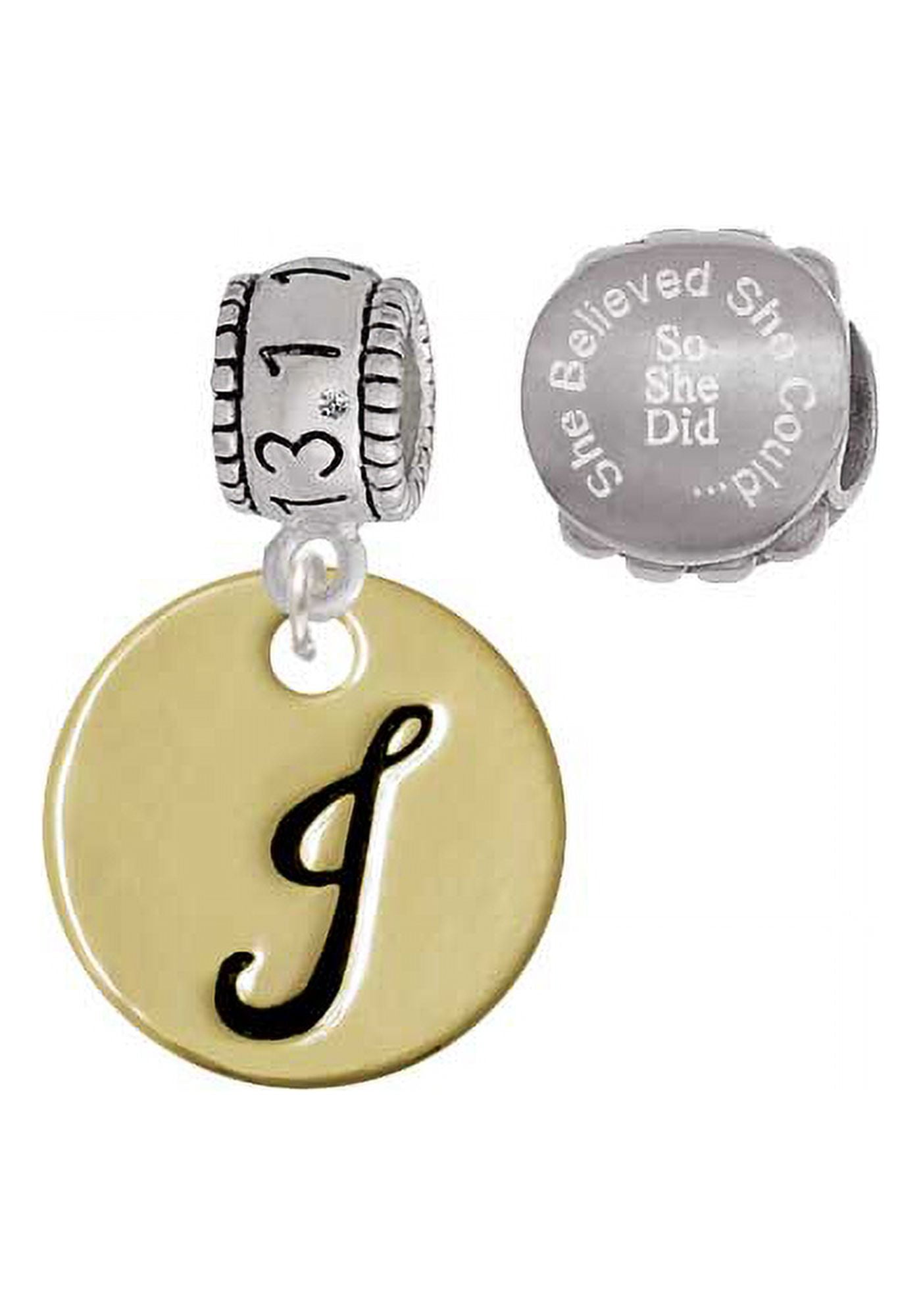 Goldtone Large Disc Letter - J - 3/4'' 13.1 Half Marathon Run She ...