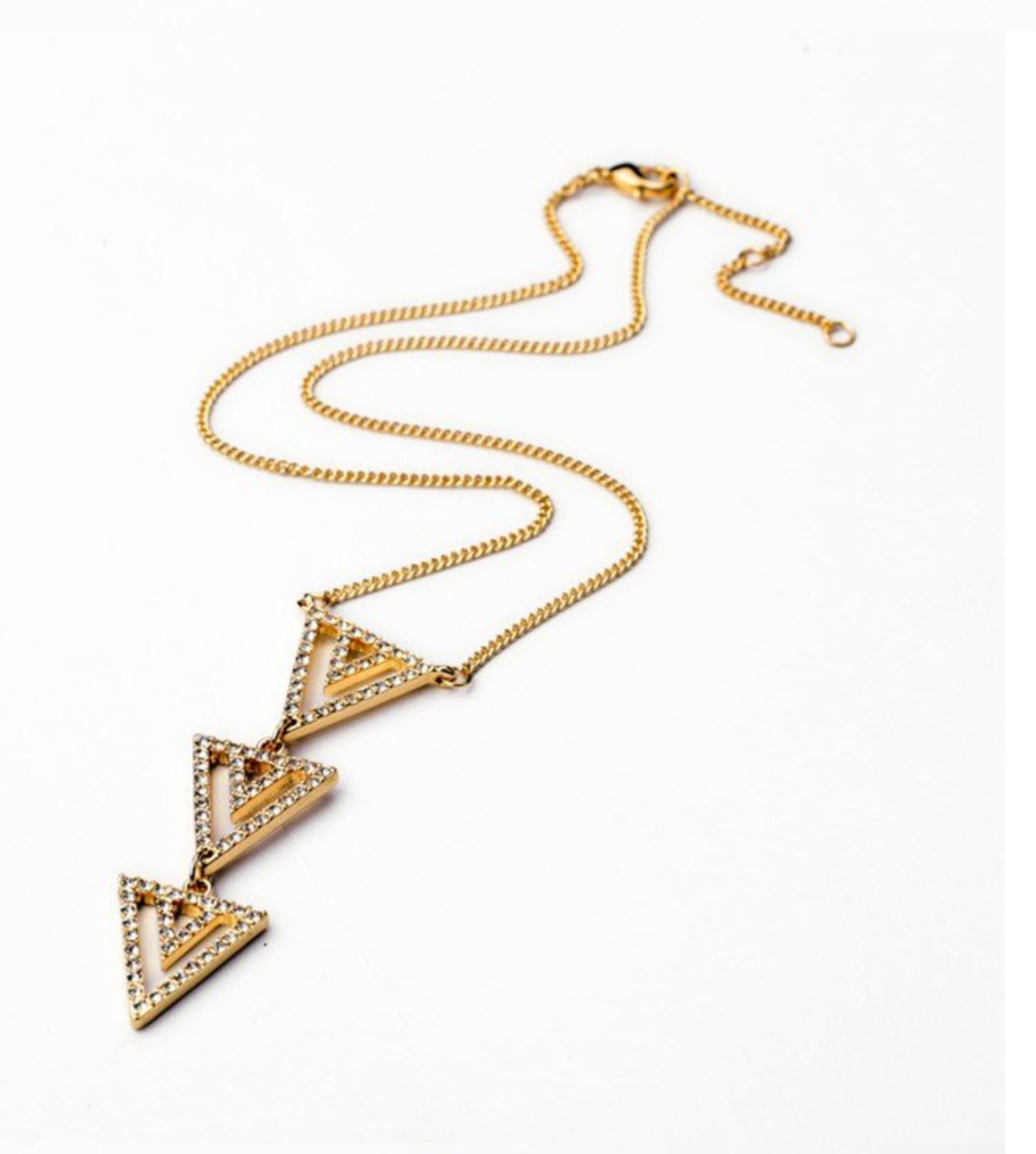 Goldtone Triple Triangle Pendant Necklace - Walmart.com