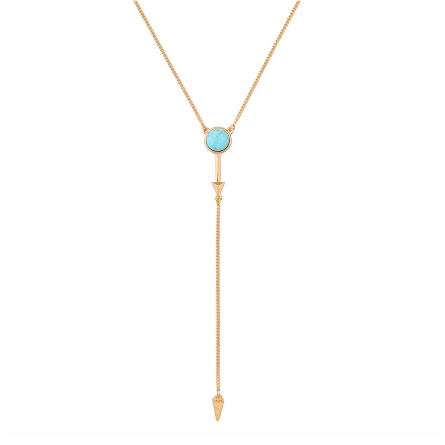 Goldtone Turquoise Bolo Style Necklace - Walmart.com