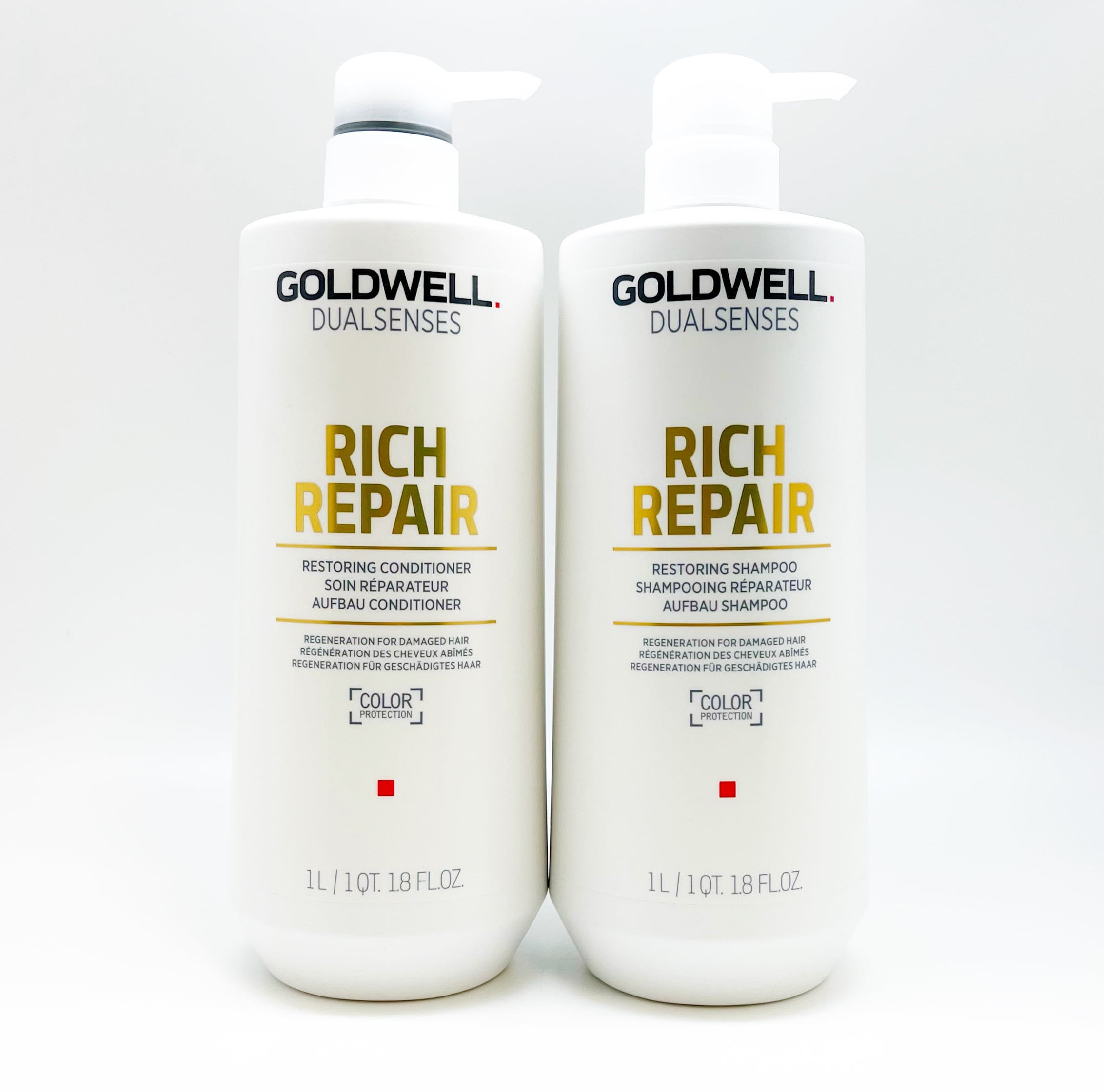 Goldwell Rich Repair Shampoo & Conditioner Liter Duo for Dull & Damaged ...