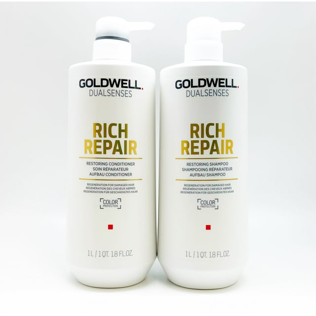 Goldwell Rich Repair Shampoo & Conditioner Liter Duo for Dull & Damaged ...