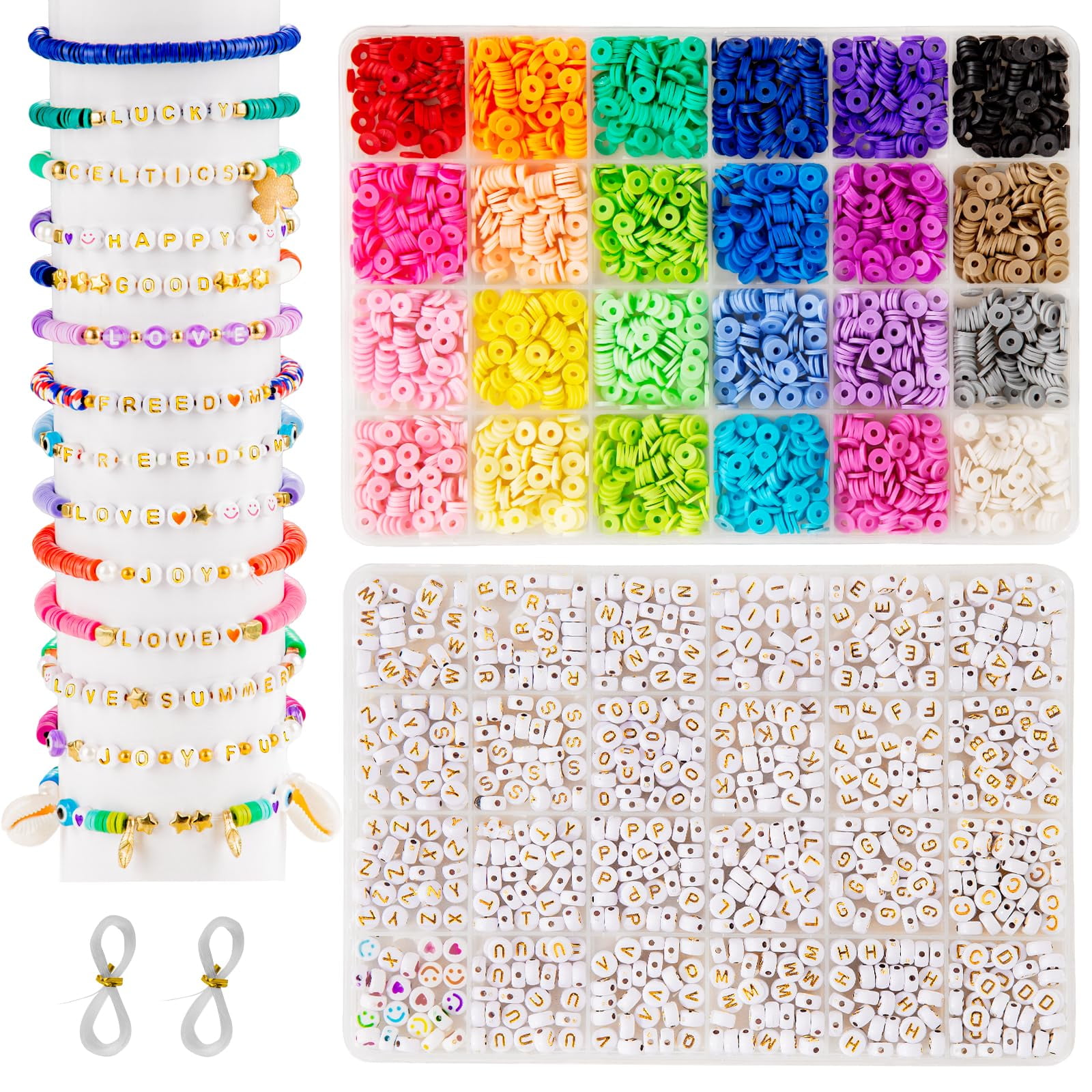 Goldwise 2 BoxesTRDN Friendship Bracelets Making Kit-24 Colors Clay ...