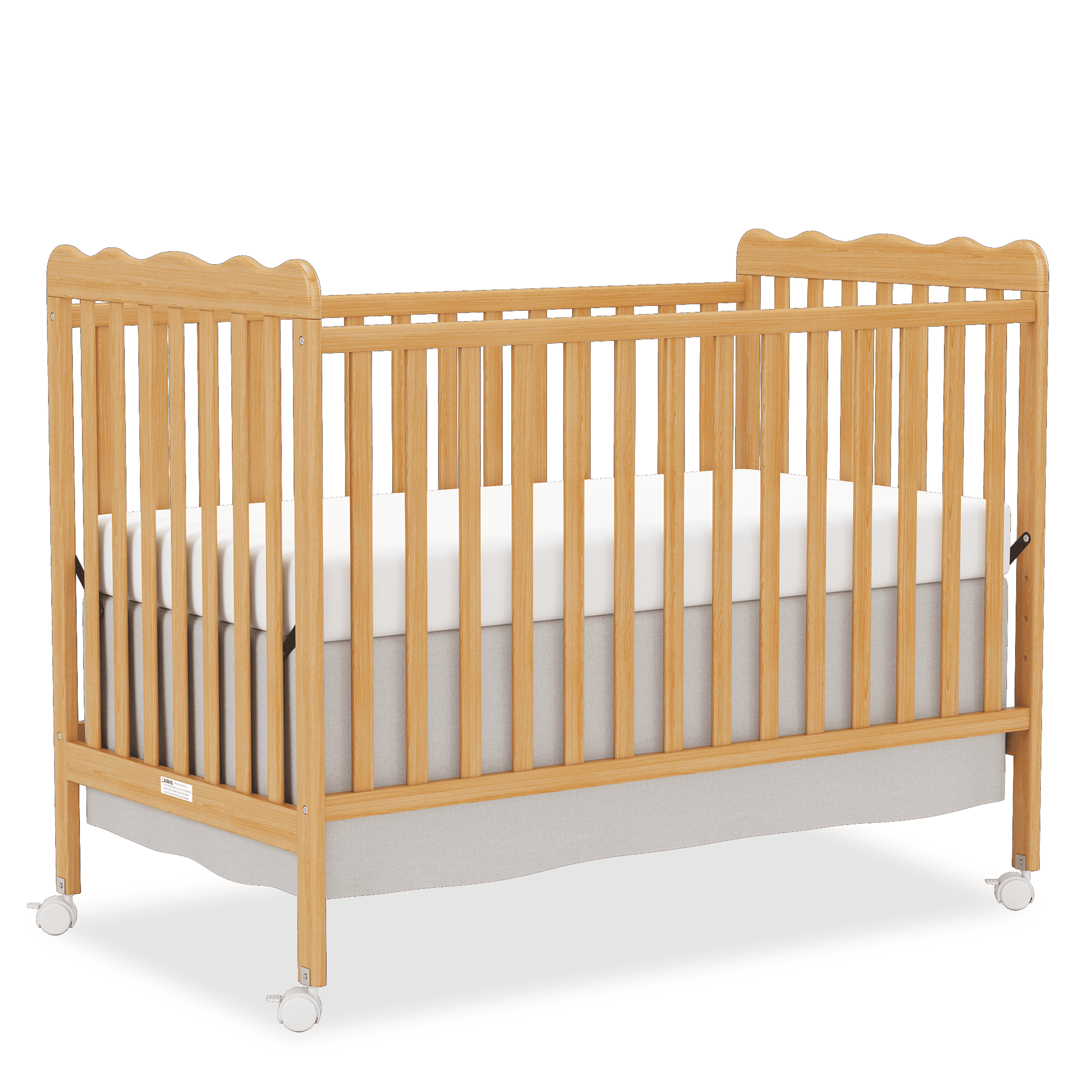 Goldzone Baby Cribs 4 in 1 Convertible with Locking Wheels, Natural ...