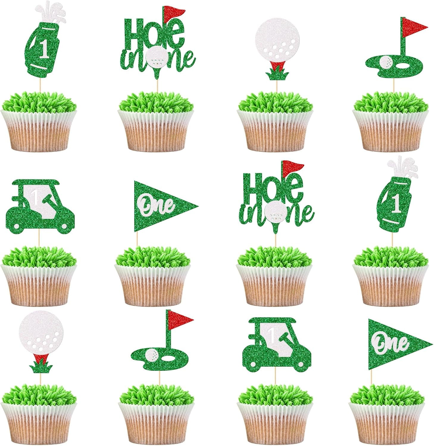 Golf 1st Birthday Cupcake Toppers, Golf 1st Birthday Party Decorations ...