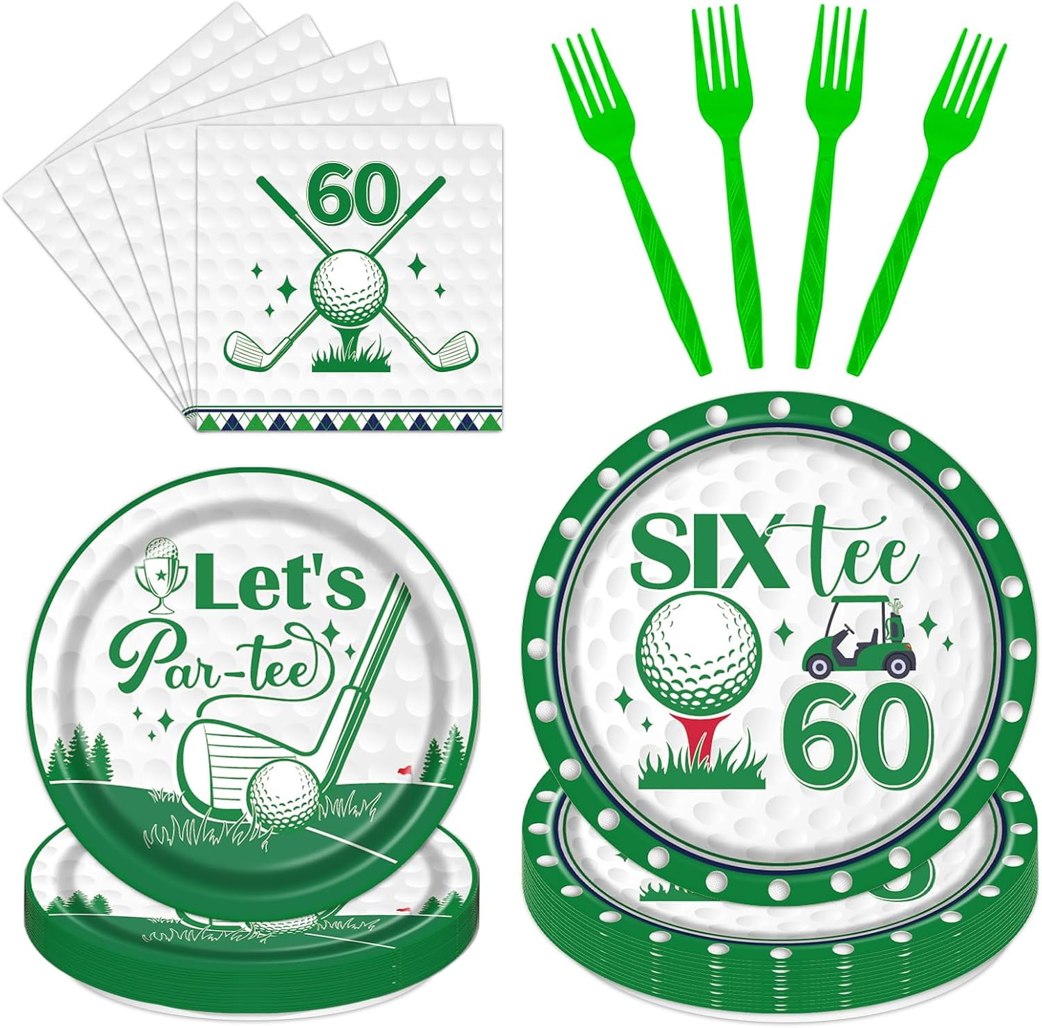 Golf 60th Birthday Tableware Decorations for Men, Golf Theme Sixtee ...