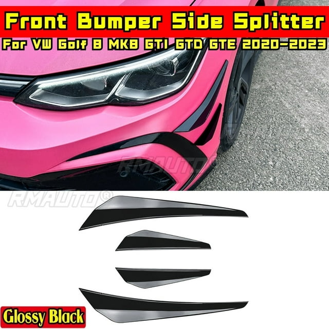 Golf 8 MK8 GTI GTD GTE Body Kit Front Bumper Side Splitter Glossy Black ...